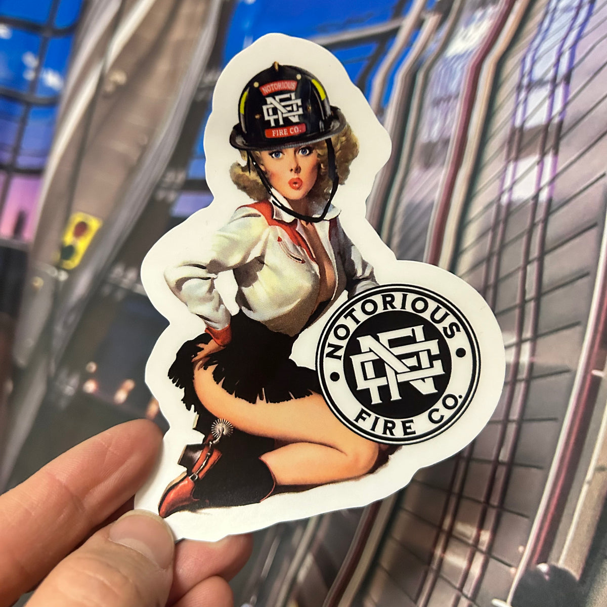 Western Pinup Sticker – Notorious Fire Co.