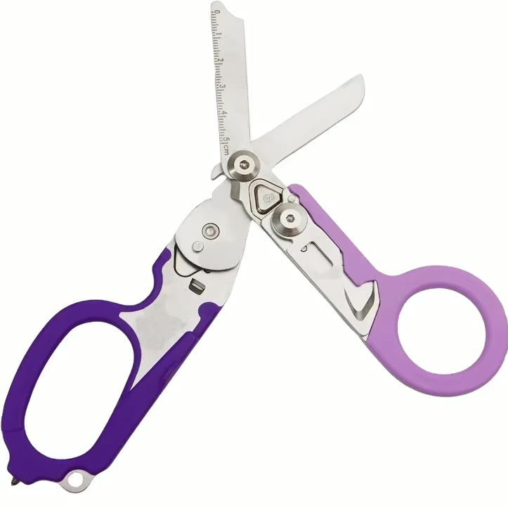 6-in-1 Multifunctional Folding Trauma Shears - Lilac Blossom (Purple ...