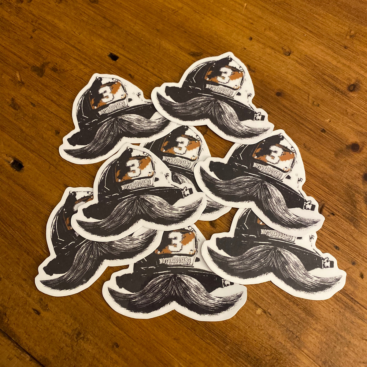 Big Helmet Mustache Sticker – Notorious Fire Co.