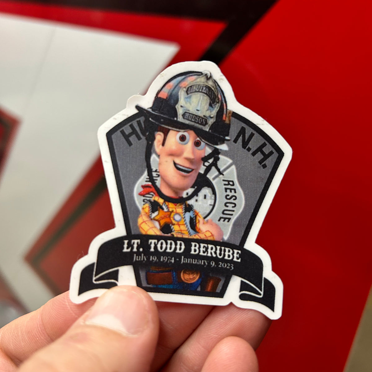 Lt. Todd "Woody" Berube Sticker – Notorious Fire Co.